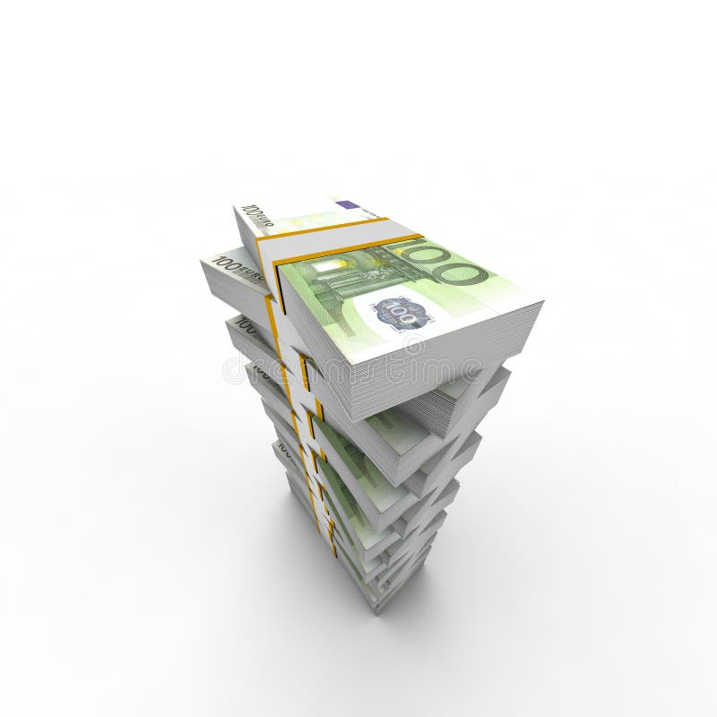 Euro Stack stock illustration. Illustration of cash, finance - 74585236