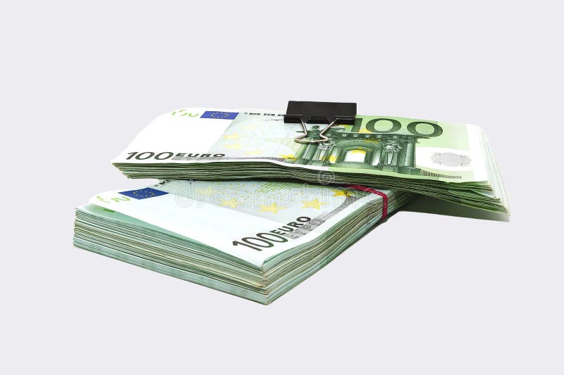 100 Euro – Stack and Rolled Banknotes, Financial Wealth Concept Stock ...