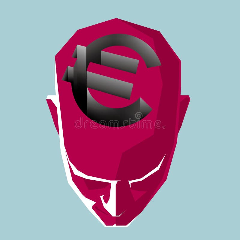 The Euro Symbol Above the Head, Form a Trap. Stock Vector ...