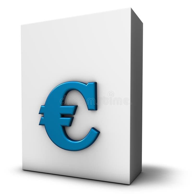 Euro symbol and box stock illustration. Illustration of gift - 105382539