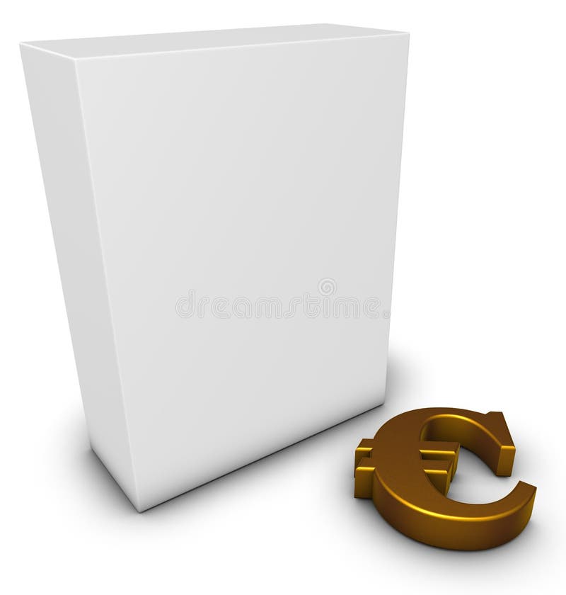 Euro symbol and box stock illustration. Illustration of carton - 105856818