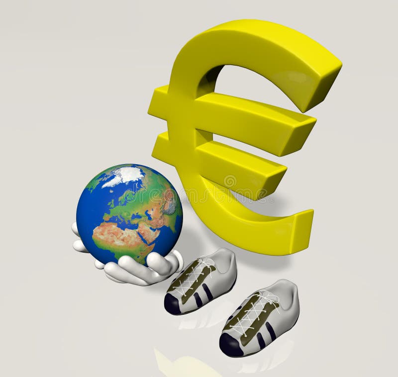 Euro Symbol Character with a Bomb in His Hands Stock Illustration ...