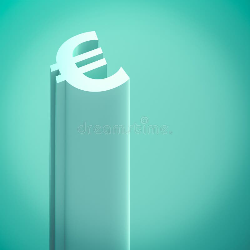 Euro Symbol Extruded Turquoise Green Colors Stock Illustration ...