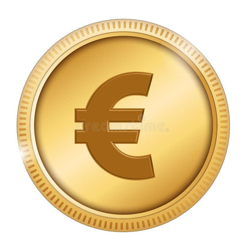 Euro stock vector. Illustration of isolated, symbol, gold - 86073705