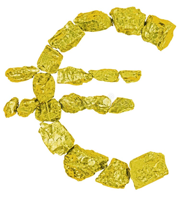 Euro Symbol from Gold Nugget Stock Image - Image of cutout, finance ...