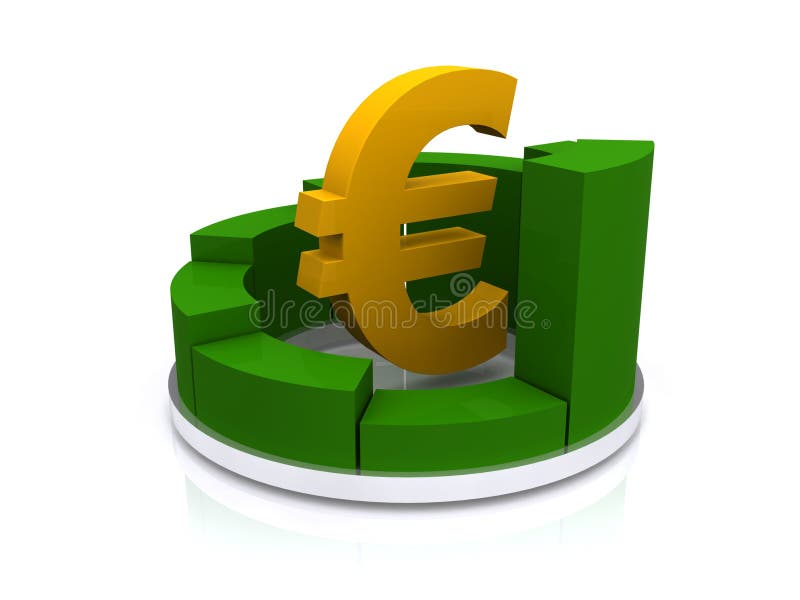 Euro Symbol in Green Circle Stock Illustration - Illustration of ...