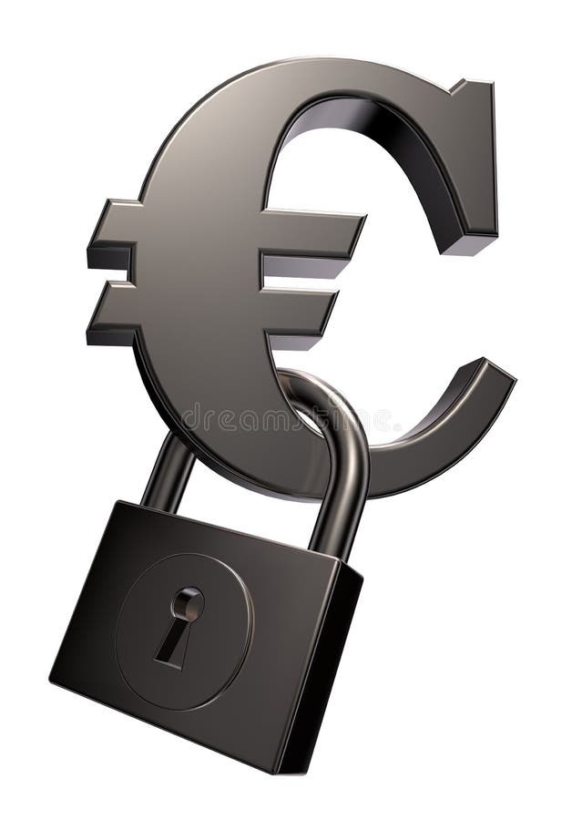 Euro symbol and padlock stock illustration. Illustration of european ...