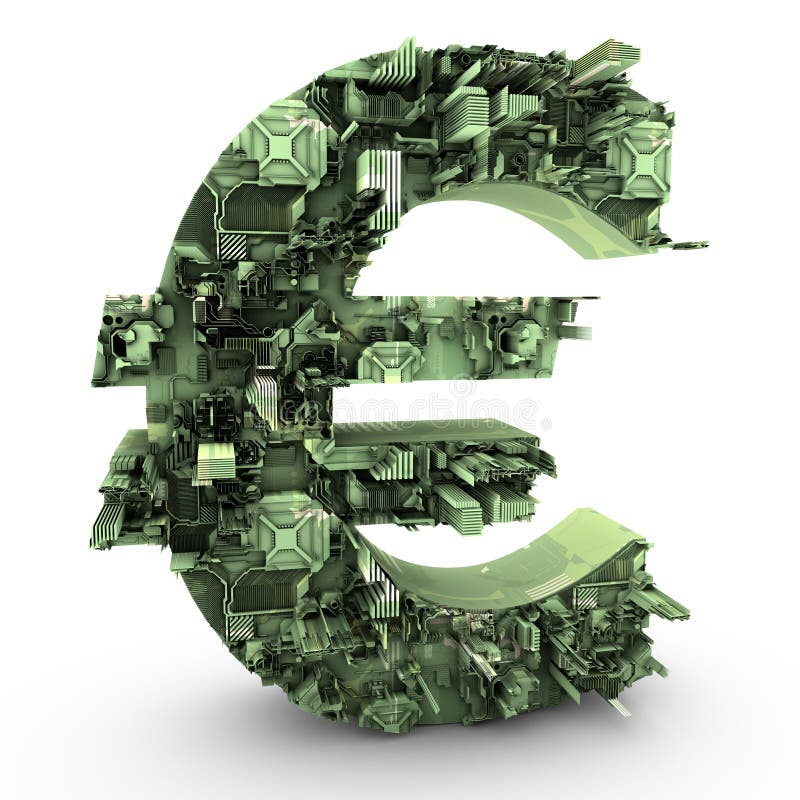 Euro symbol technical stock illustration. Illustration of tech - 186336294