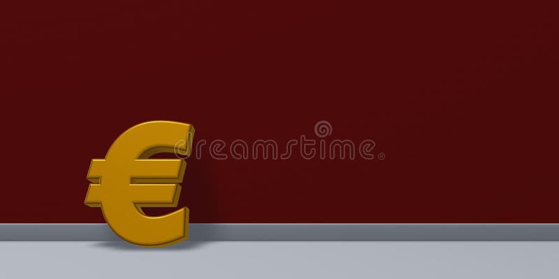 Euro Symbole Devant Le Mur Rouge Illustration Stock - Illustration du ...