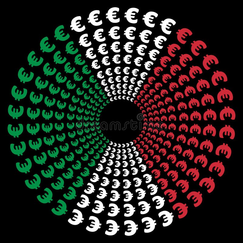 Euro Symbols with Italian Flag Stock Vector - Illustration of flag ...