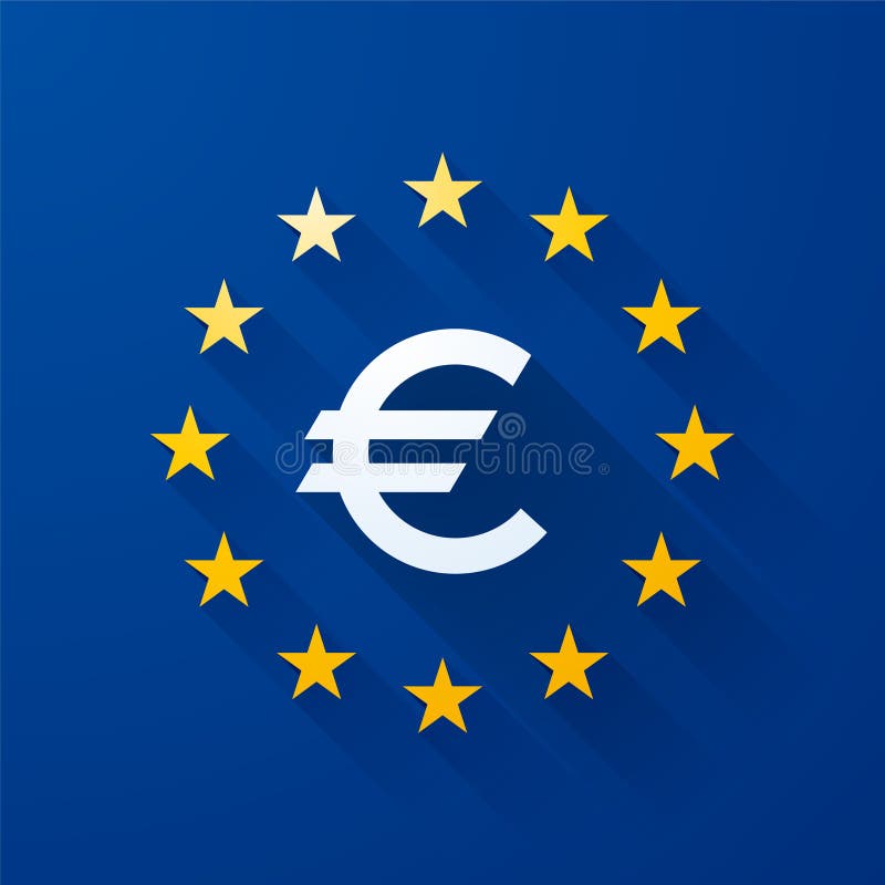Europese Unie Vlag Met Een Kaart Vector Illustratie - Illustration of ...