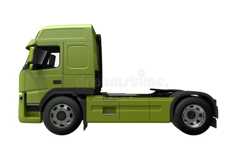 Euro Tractor Truck Side View Stock Illustration - Illustration of ...