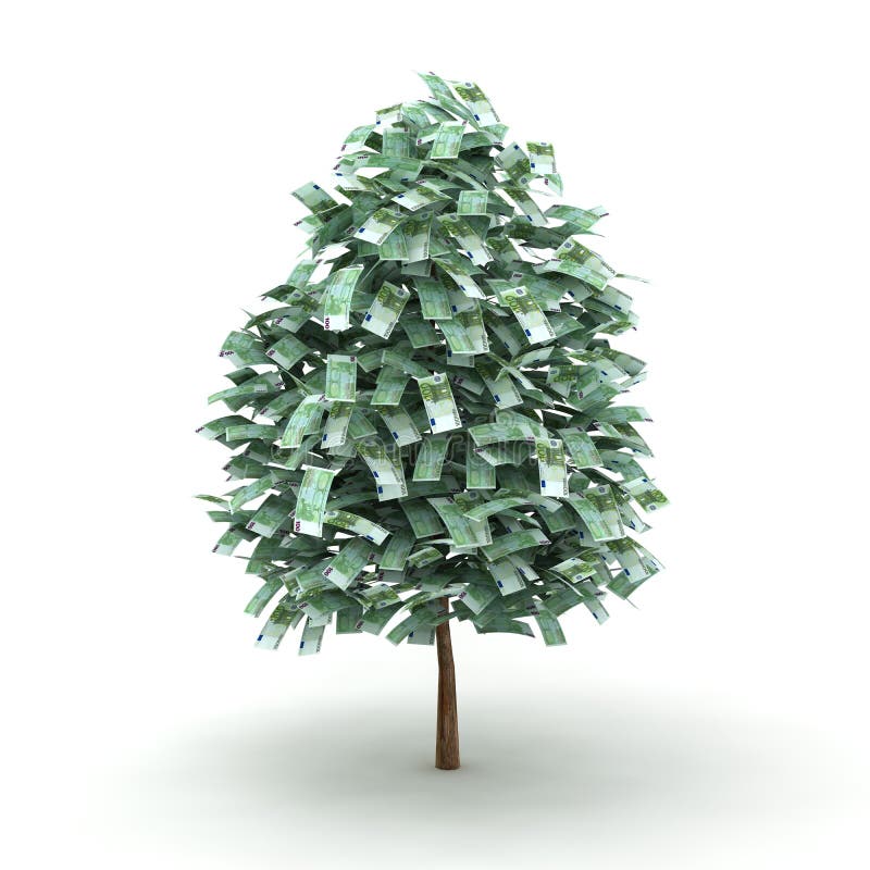 Money tree (Euro) stock image. Image of isolated, europe - 3211587