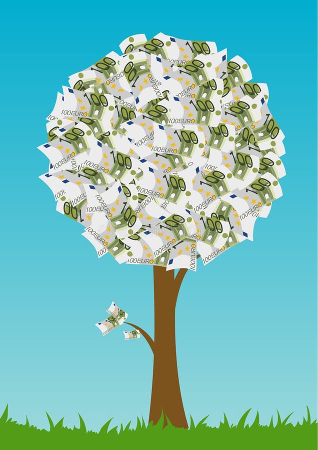 Euro tree stock vector. Illustration of nature, paper - 15589700