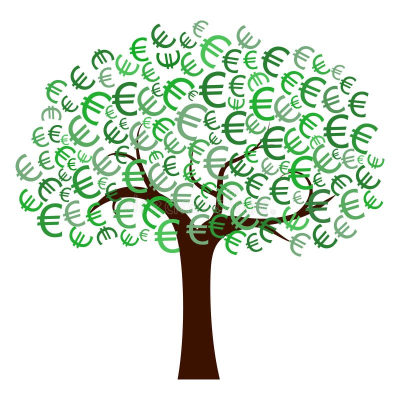 Money tree (Euro) stock image. Image of isolated, europe - 3211587