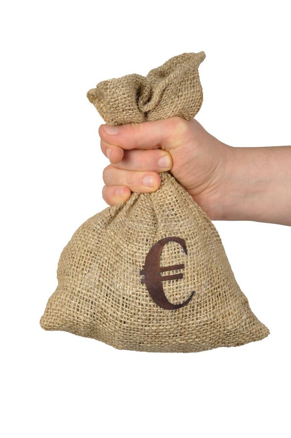 Euro in un sacchetto immagine stock. Immagine di recessione - 14448913