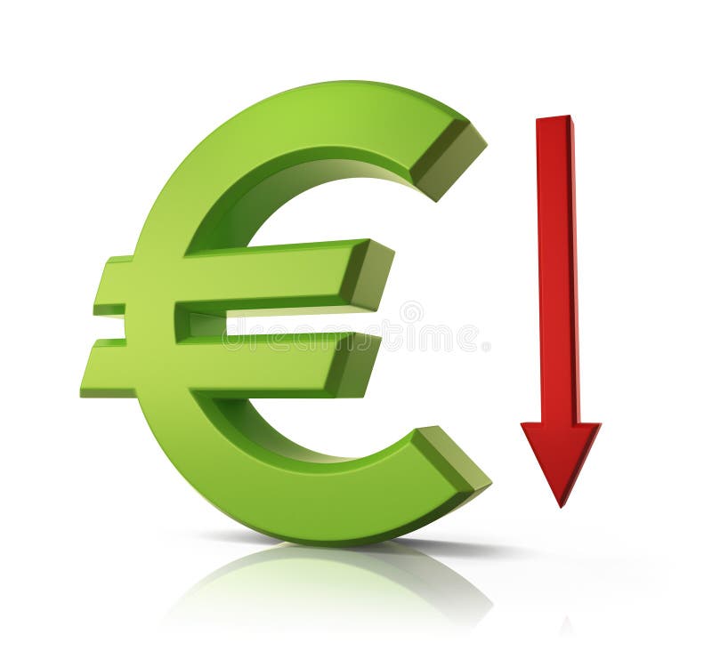 Rotes Euro-Zeichen, Symbol stock abbildung. Illustration von glänzend ...