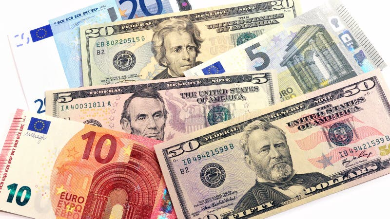 Euro and us banknotes mix stock photo. Image of germany - 51512108
