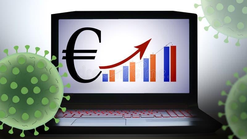 Euro Value Graph on Computer Screen. the Rise of the Euro in Times of ...