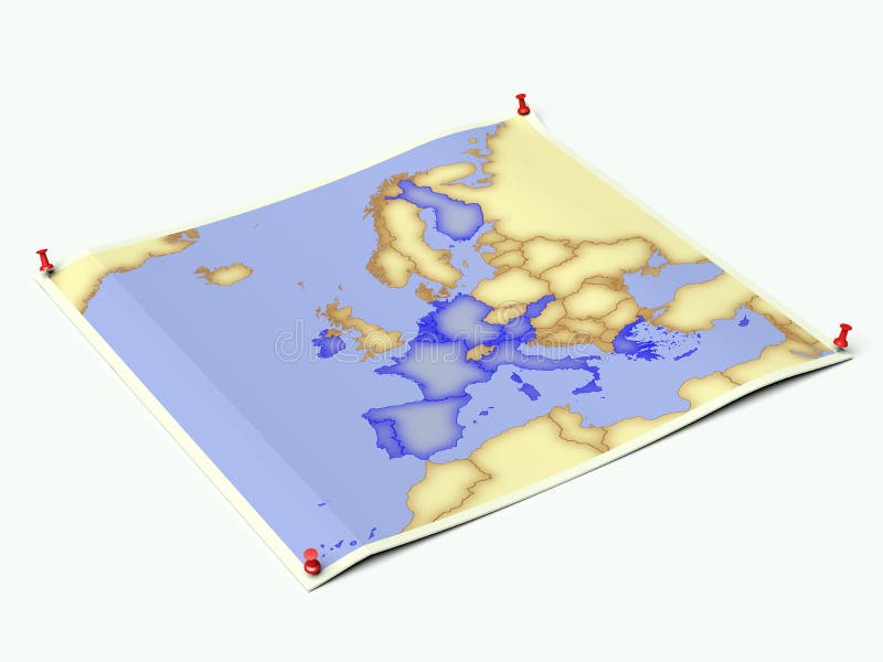 Euro-Zone on Unfolded Map Sheet Stock Illustration - Illustration of ...