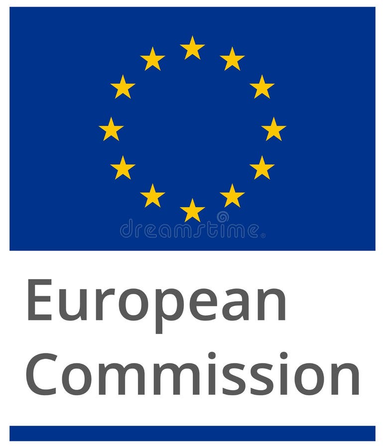 Drapeau De La Commission Européenne Avec Logo Officiel, UE Illustration ...