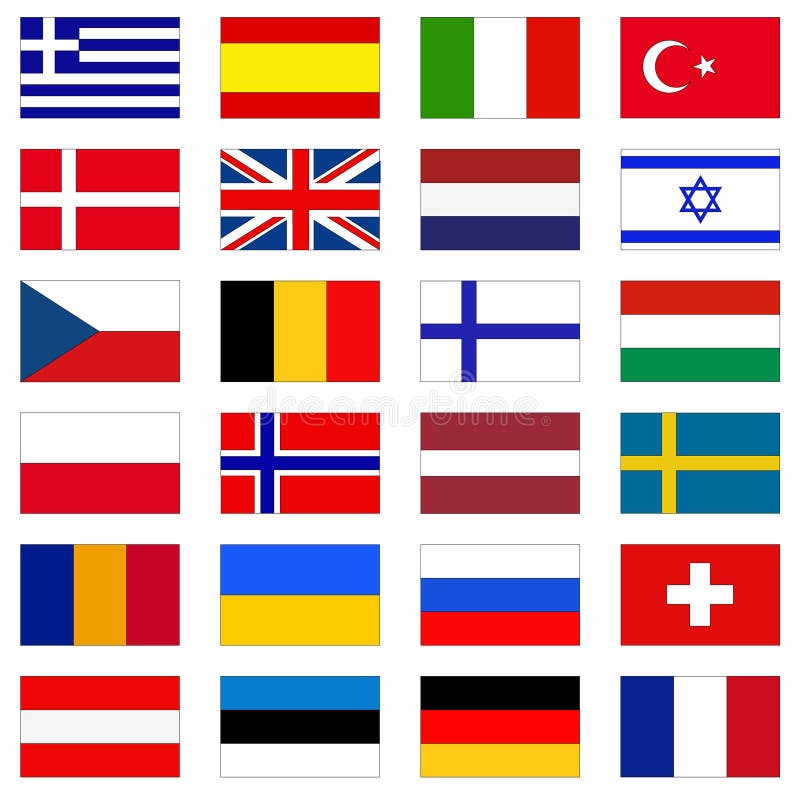 Europa flaggor vektor illustrationer. Illustration av tjeck - 88655969