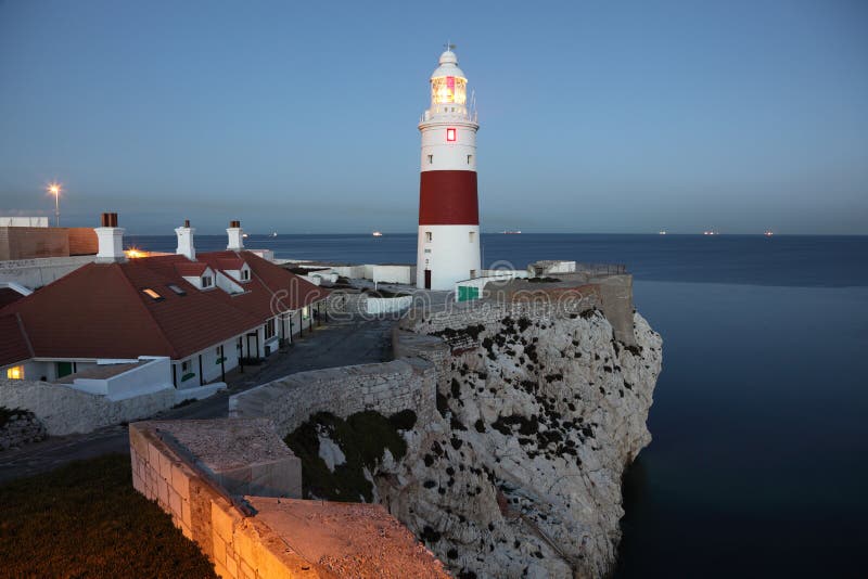 Europa Point Lighthouse in Gibraltar Stock Image - Image of rock ...