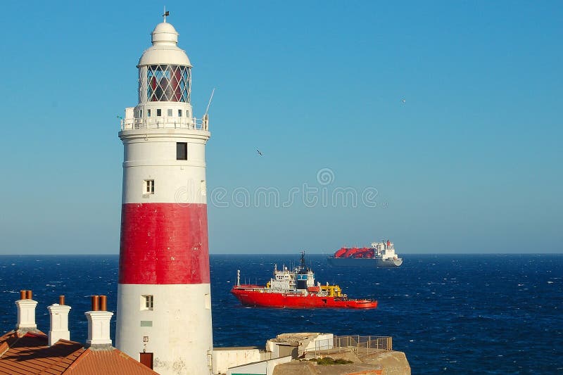 Europa Point Lighthouse - Gibraltar Editorial Photo - Image of point ...