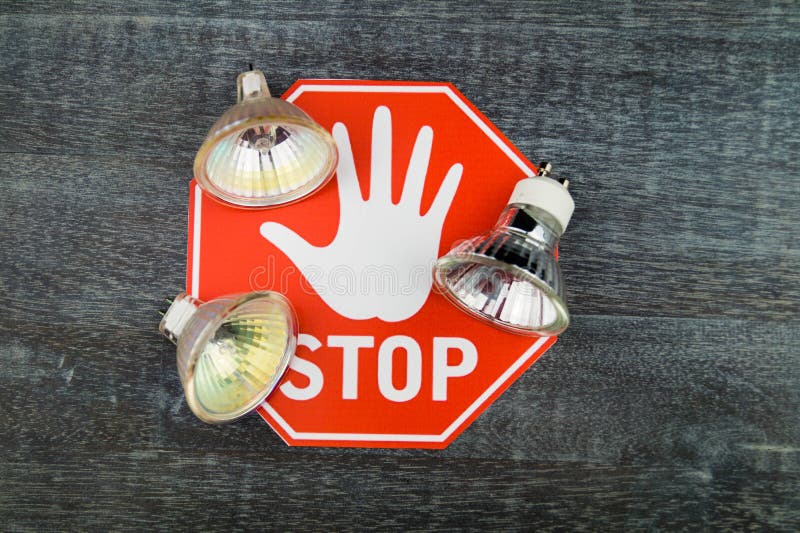 Light bulbs prohibited stock image. Image of electronic - 124575967