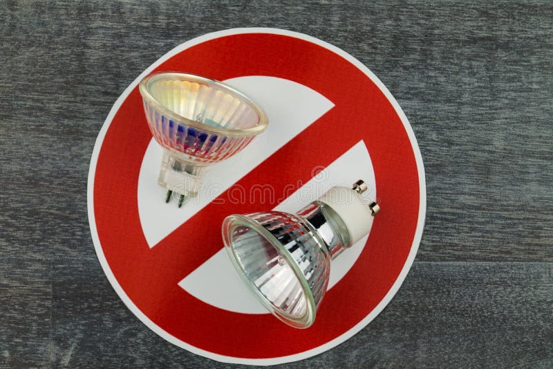 Light bulbs prohibited stock photo. Image of bulbs, information - 124575982