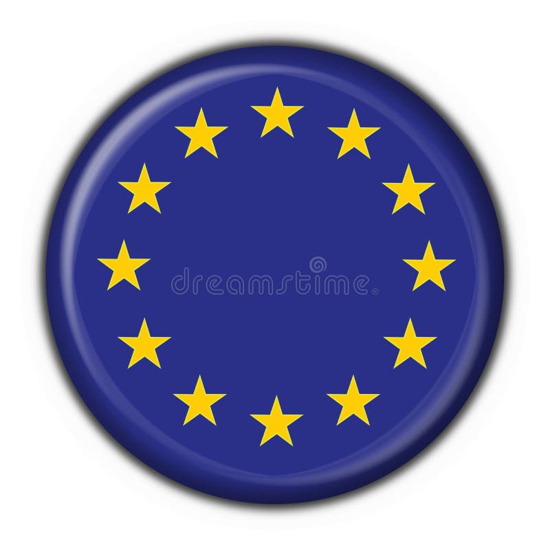 Round Flag of European Union Stock Illustration - Illustration of web2 ...