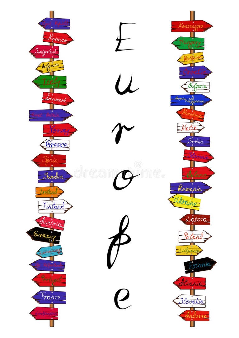 Countries Signpost Stock Illustrations – 186 Countries Signpost Stock ...