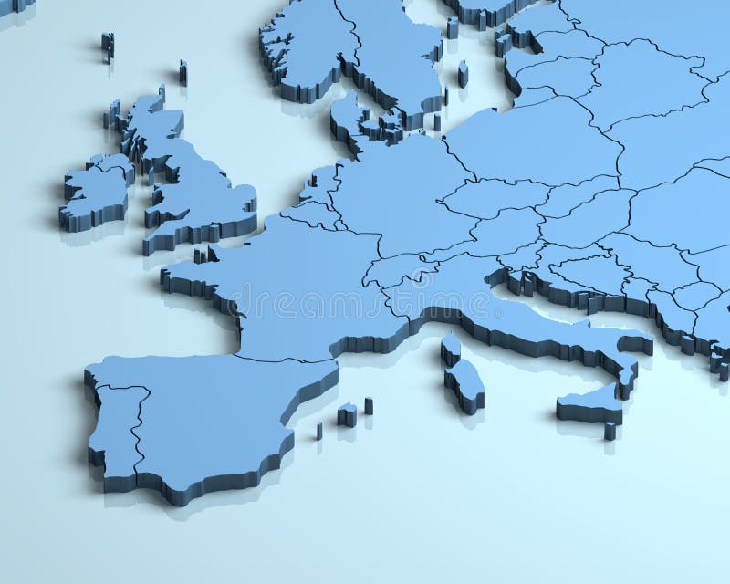 Europe 3D stock illustration. Illustration of location - 81027369