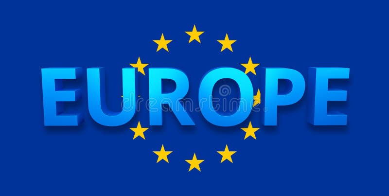 Europe 3d Render European Bold Stock Illustration - Illustration of ...