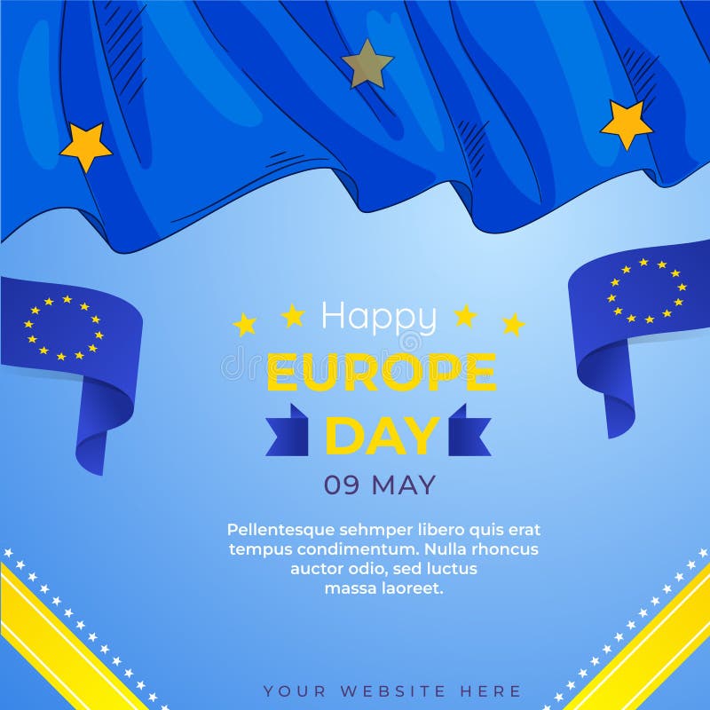 Europe Day is a Day Celebrating Peace and Unity Vector Flat Design ...