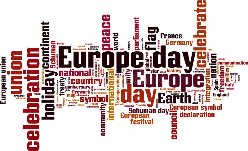Europe day word cloud stock vector. Illustration of integration - 190893278