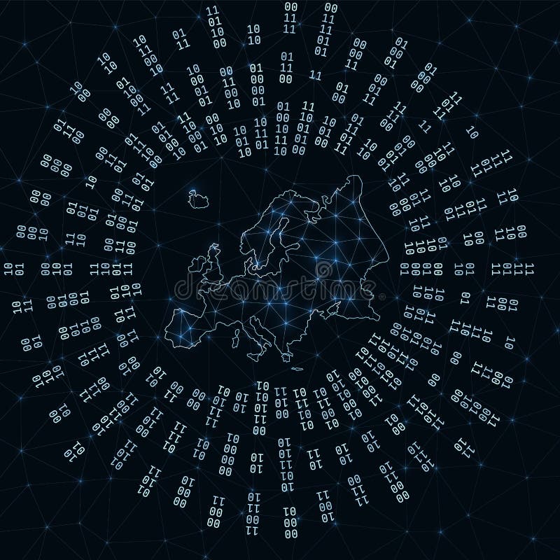 Europe digital map. stock vector. Illustration of boundary - 186924705