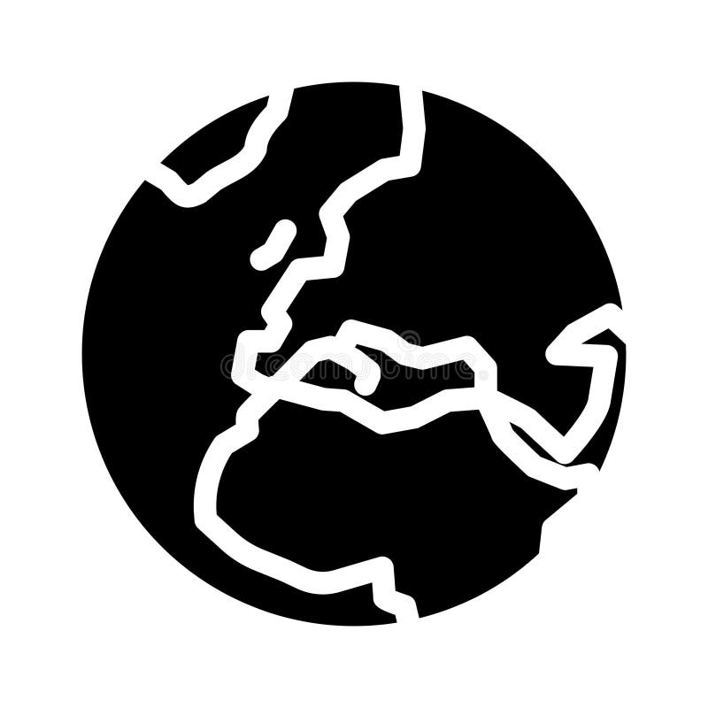 Europe Earth Planet Map Glyph Icon Vector Illustration Stock Vector ...