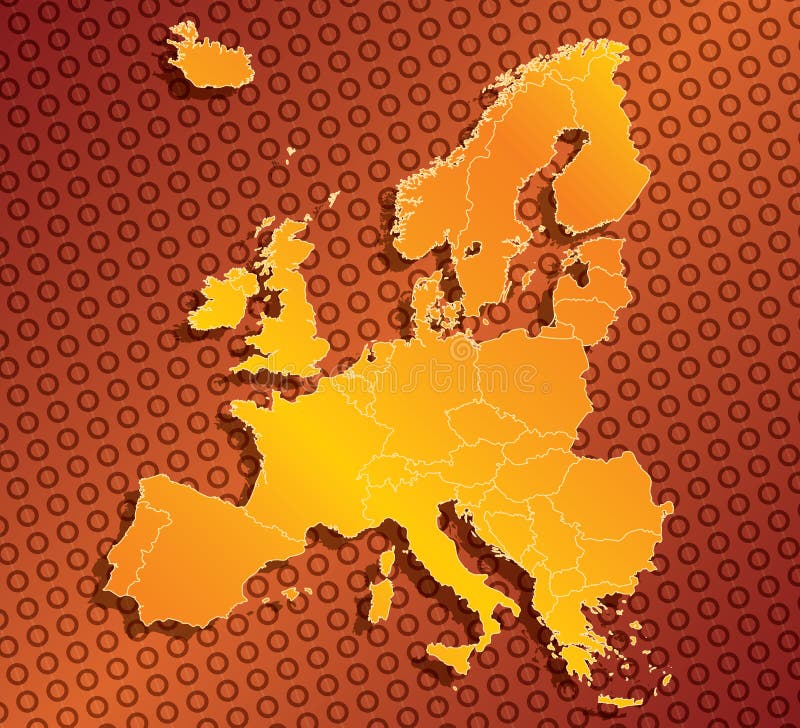 Europe EU Map with Country Borders Stock Vector - Illustration of ...