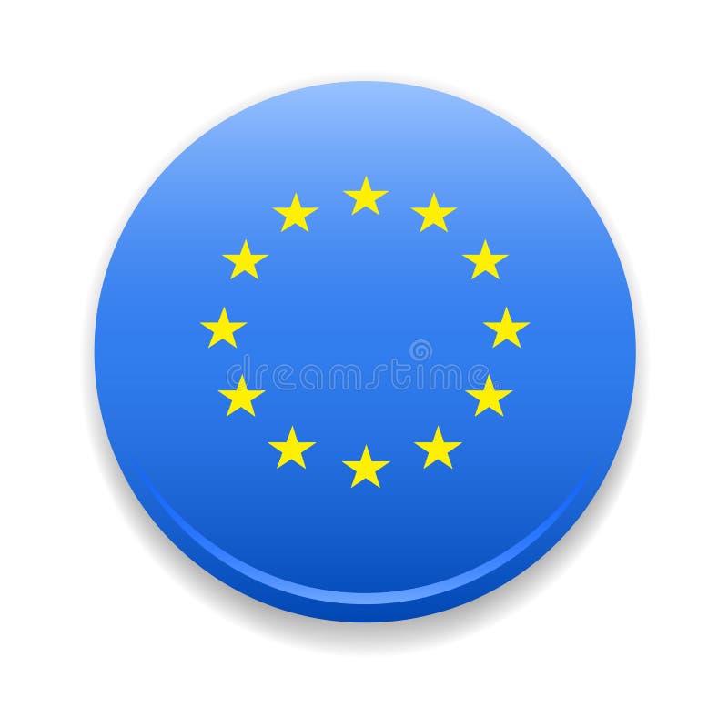 Europe EU Round Icon stock vector. Illustration of star - 198484675