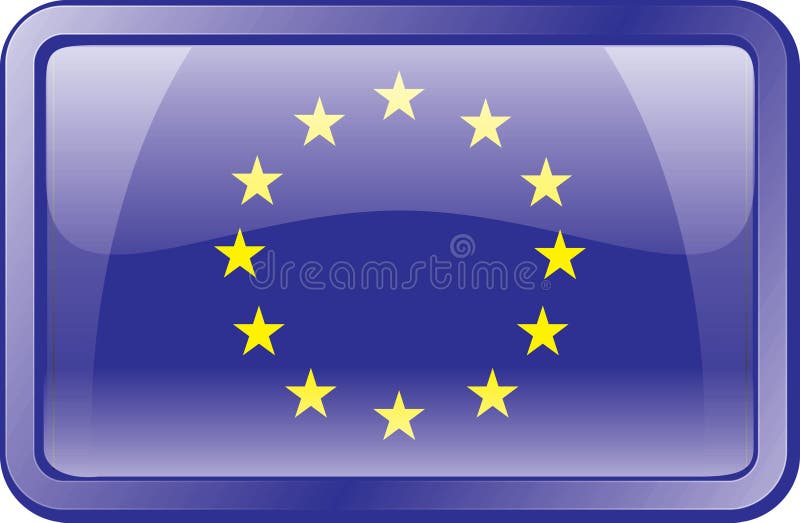Round Flag of European Union Stock Illustration - Illustration of web2 ...