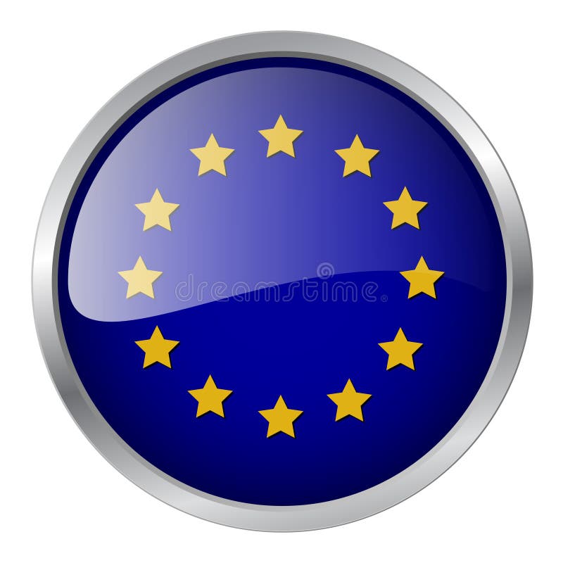 Round Flag of European Union Stock Illustration - Illustration of web2 ...