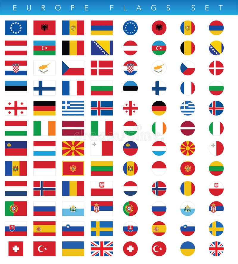 Europe Flags Set stock vector. Illustration of flags - 54303330