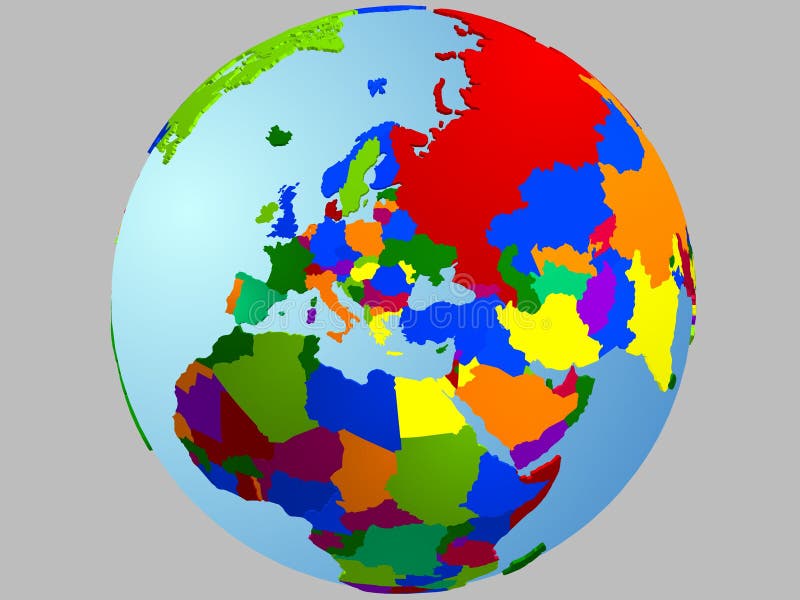 Europe globe map stock vector. Illustration of portugal - 12433245