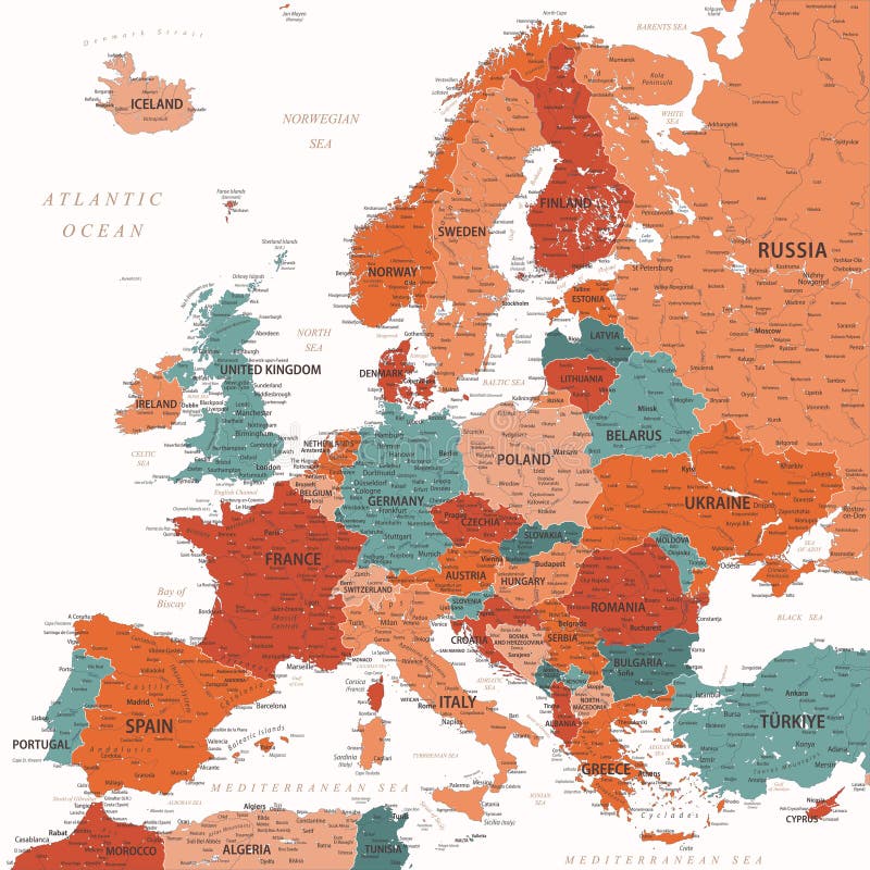 Europe - Highly Detailed Vector Map of the Europe. Ideally for the ...