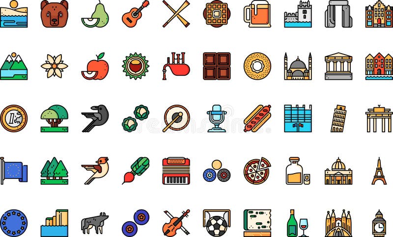 Europe Icons High-Quality Vector Icons Collection with Editable Stroke ...