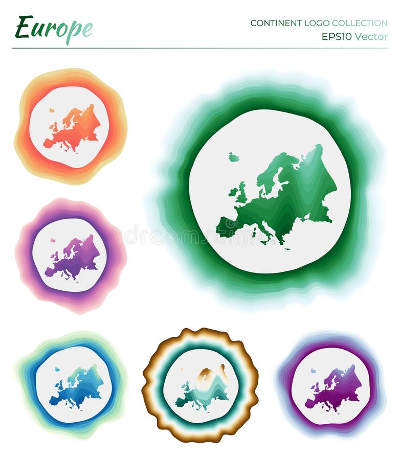 Europe logo collection. stock illustration. Illustration of infographic ...