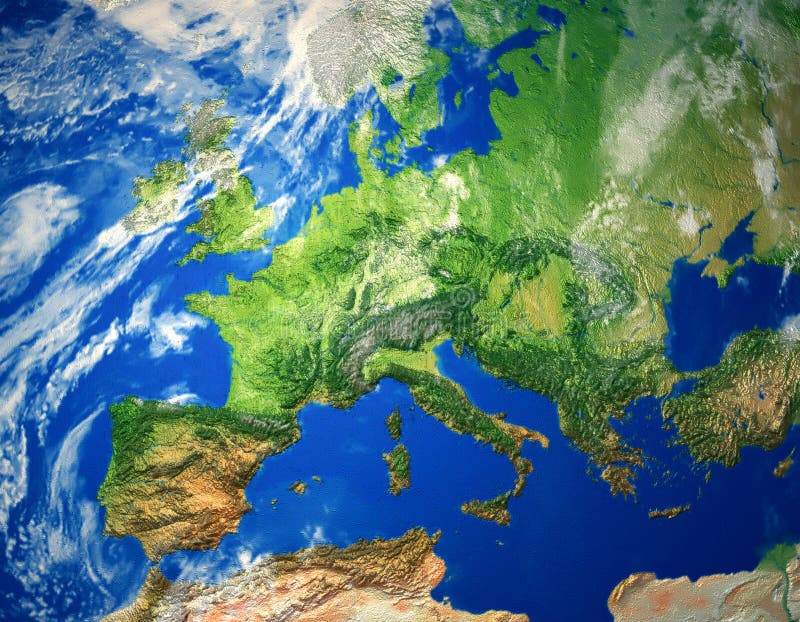Europe, relief map stock illustration. Illustration of earth - 4468049
