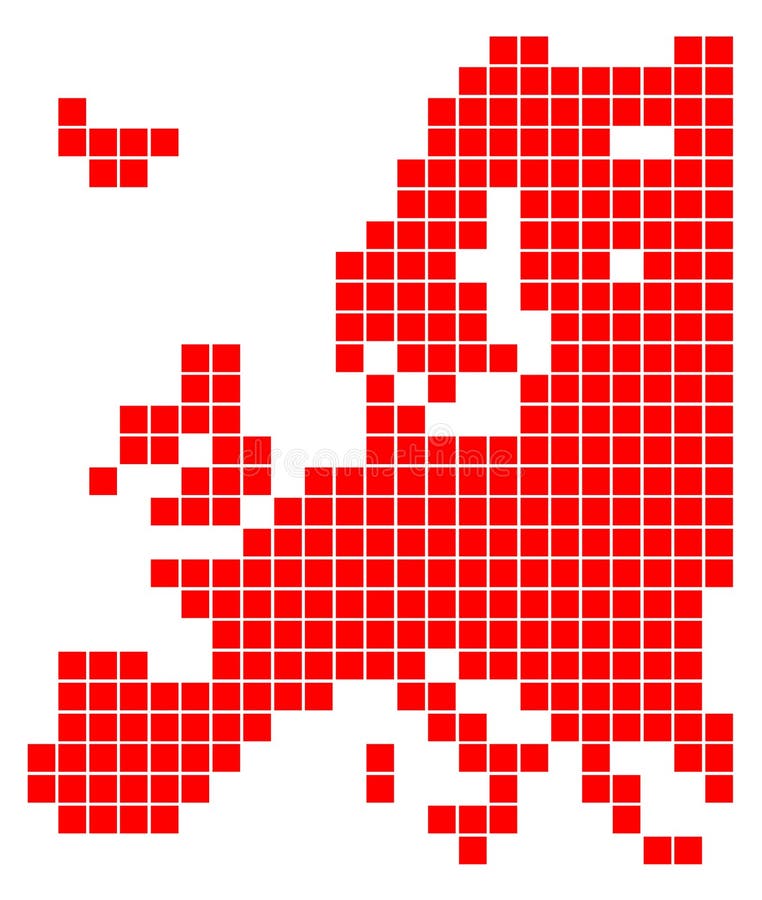 Pixelated map of europe stock illustration. Illustration of graphic ...
