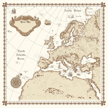 Europe map stock vector. Illustration of euro, compass - 21752907